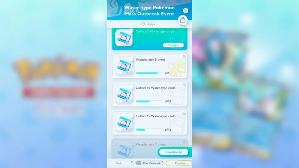 Pokémon TCG Pocket Water Event: All Missions & Rewards