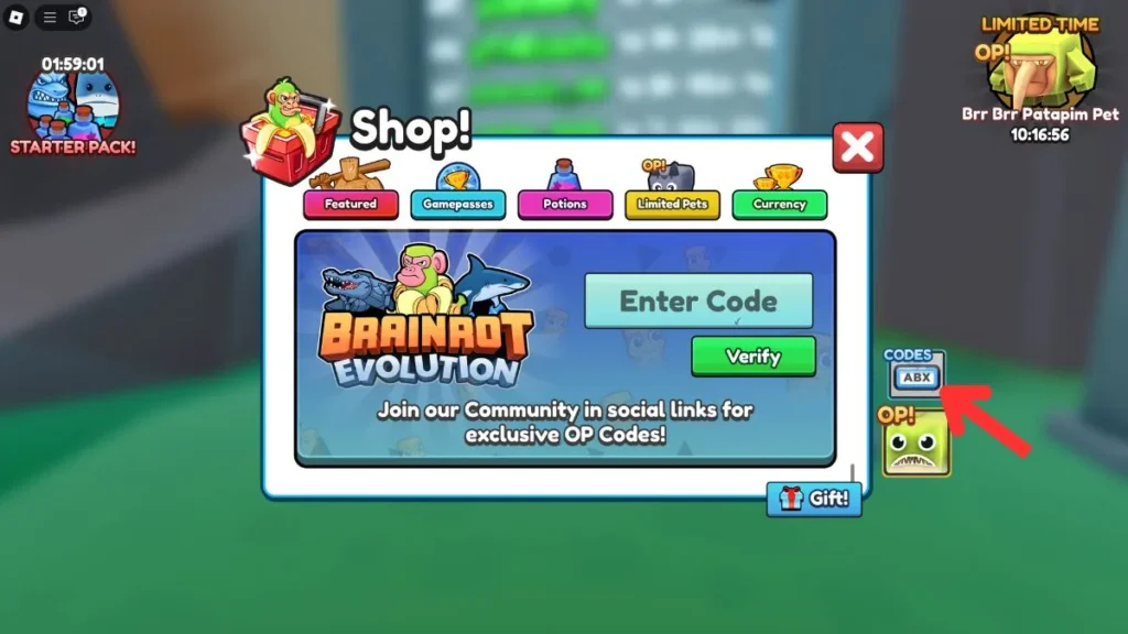 Roblox Brainrot Evolution Codes November 2025